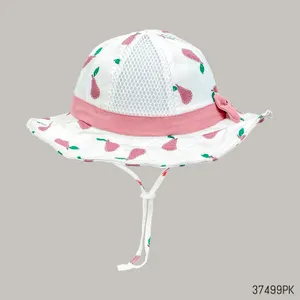 Monowa Mart | Premium Cotton Fancy Girl Sun Hat 2-5 Years Adjustable - Pink