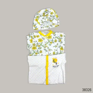 Monowa Mart | Sunnozy Premium Cotton Sleepsuit Romper 2Pcs with Knot Cap