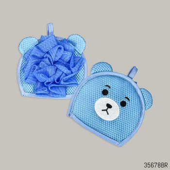 Monowa Mart | Baby Bath Mitten with Scrubing Flowers Bear Theme